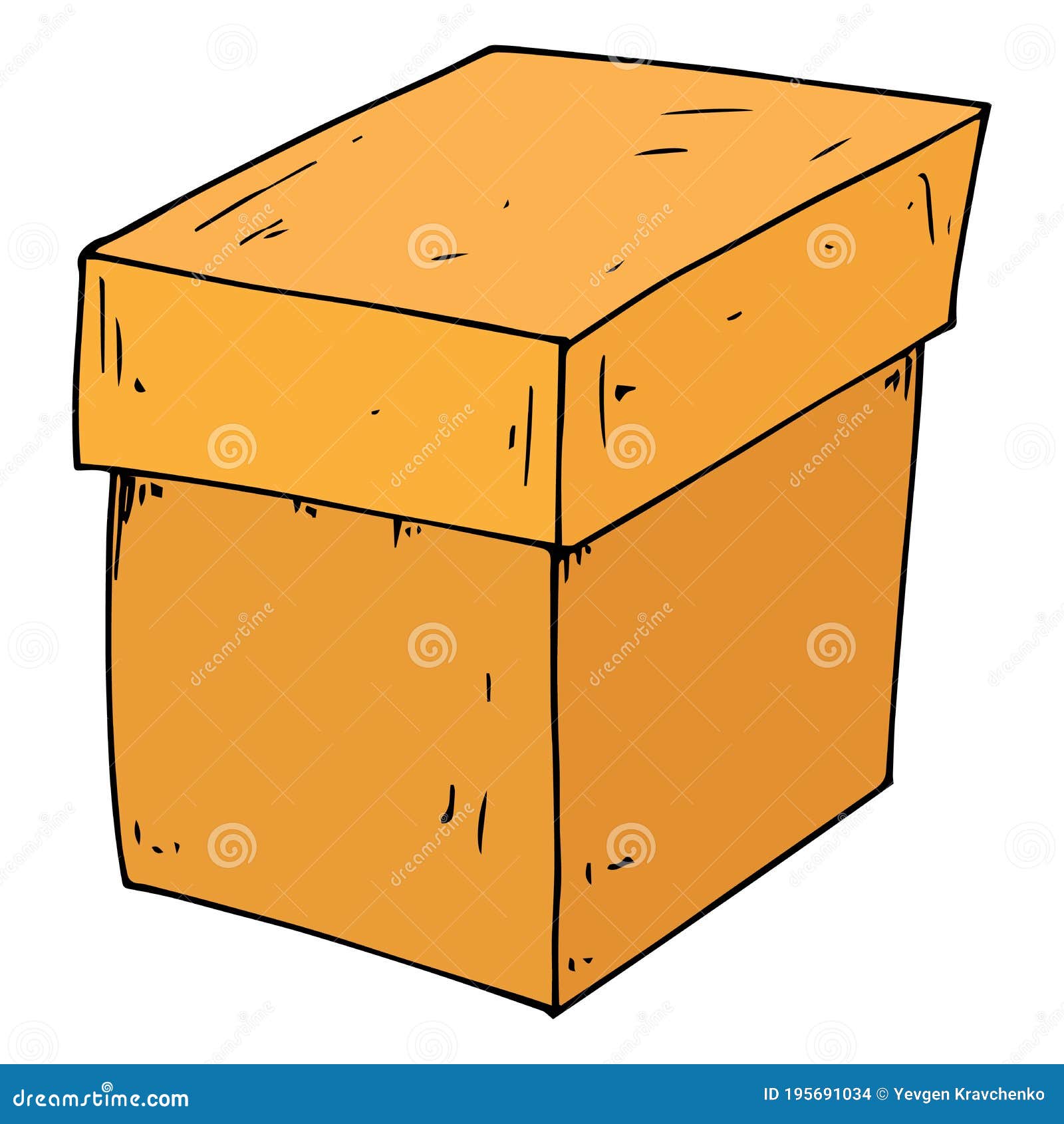 Vector of a Cardboard Box. Packing Box. Hand Drawn Box Stock Vector ...