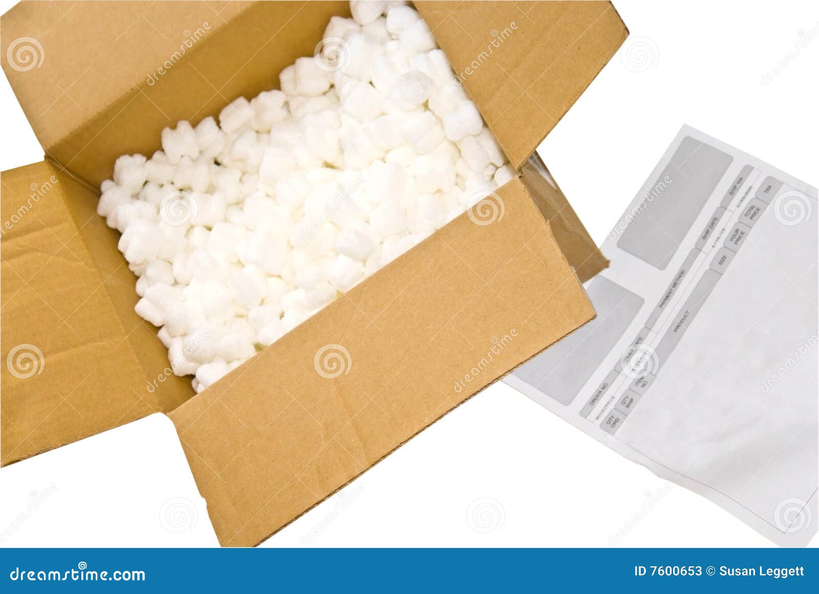 Packing Box with Order Slip Stock Image - Image of concept, gifts: 7600653