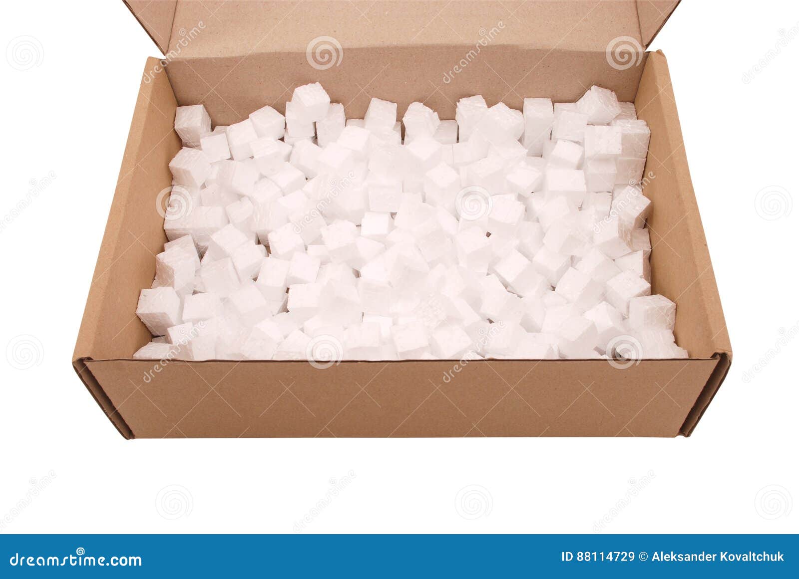 Packing Box with Pieces of Foam Stock Image - Image of pellet, closeup ...