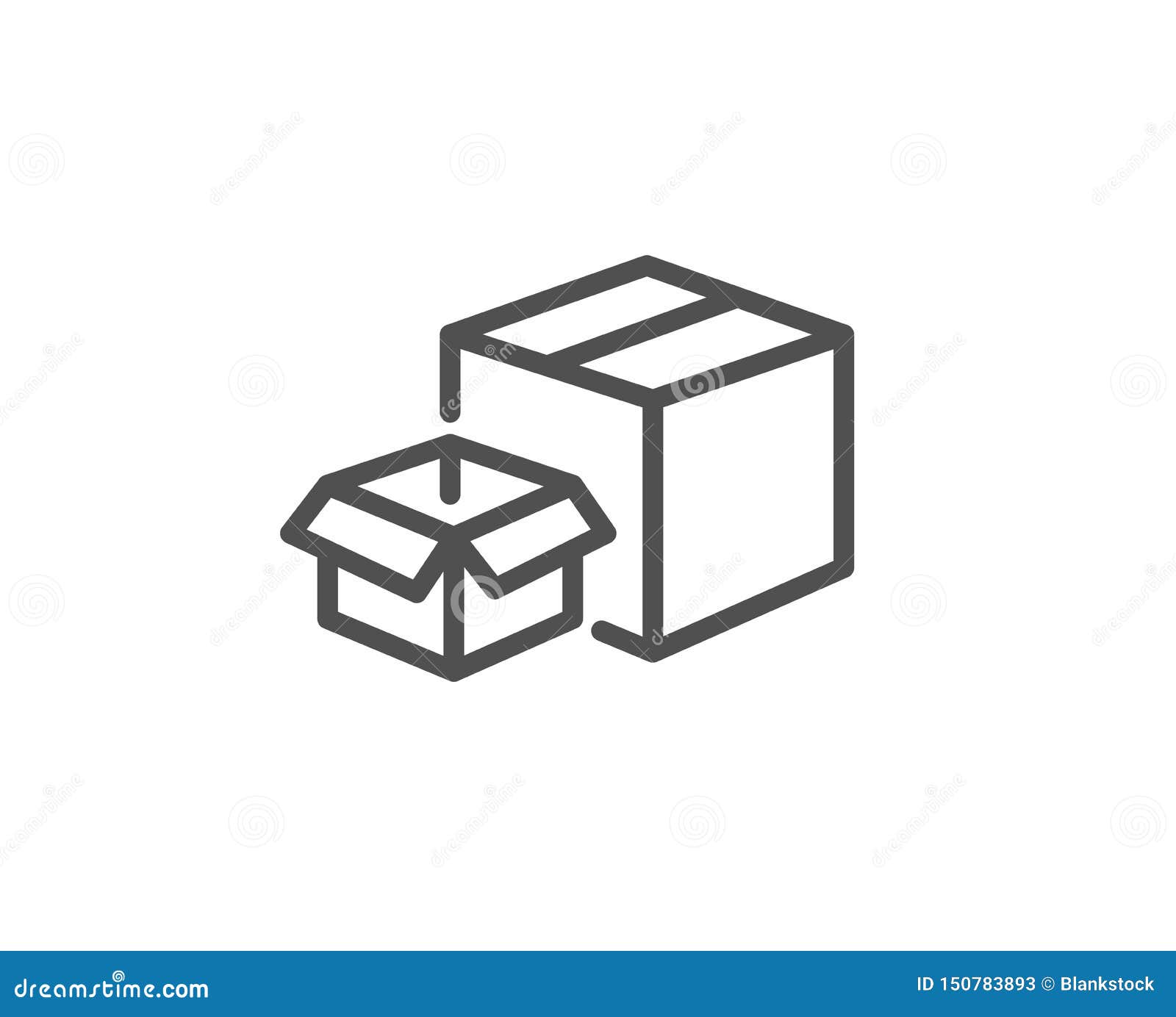 Packing Boxes Line Icon. Delivery Parcel Sign. Cargo Box. Vector Stock ...