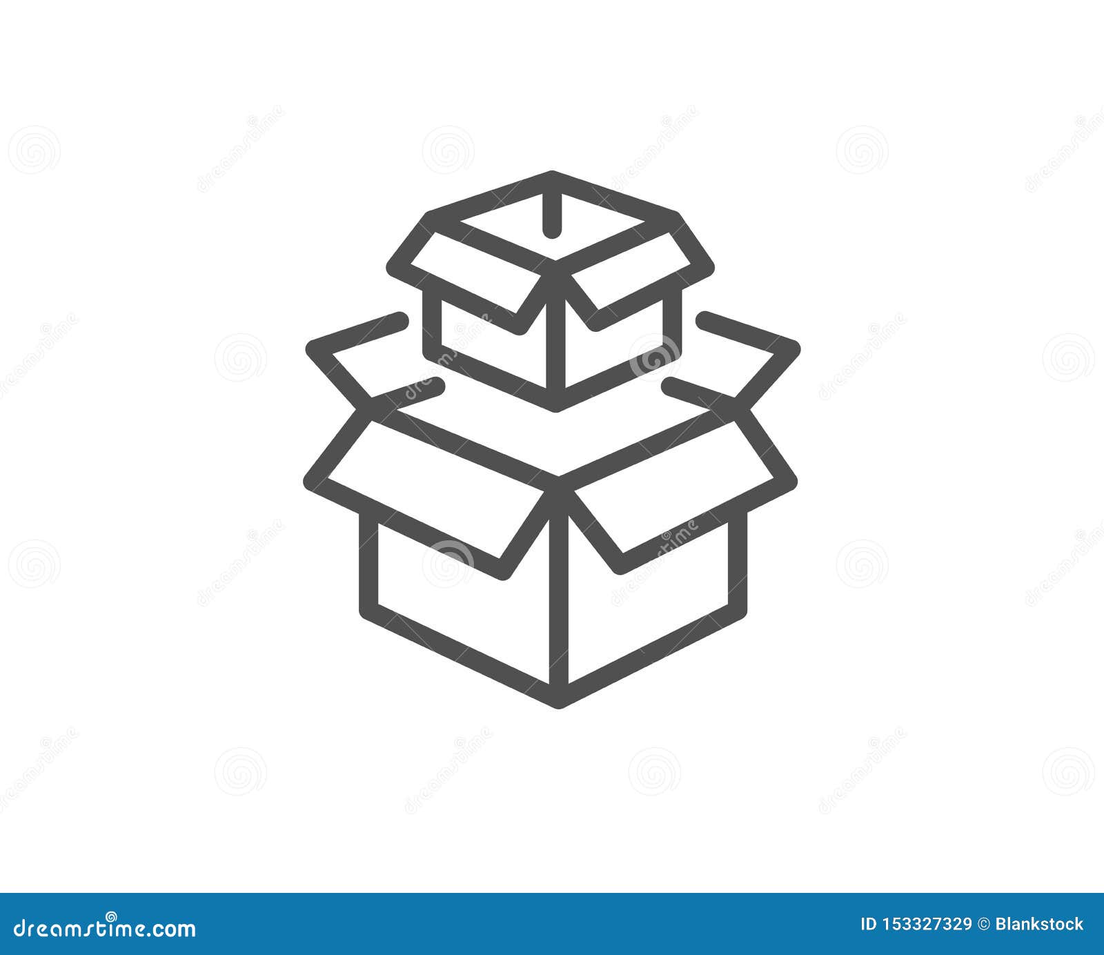 Packing Boxes Line Icon. Delivery Parcel Sign. Cargo Box. Vector Stock ...