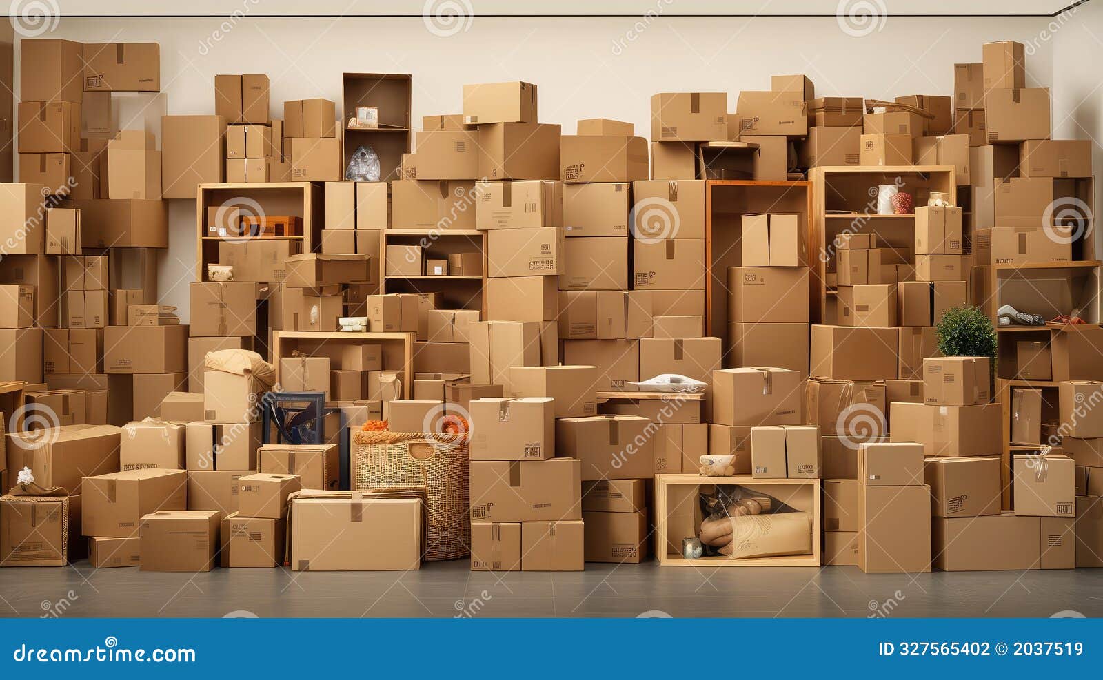 Packing boxes moving stock illustration. Illustration of packing ...