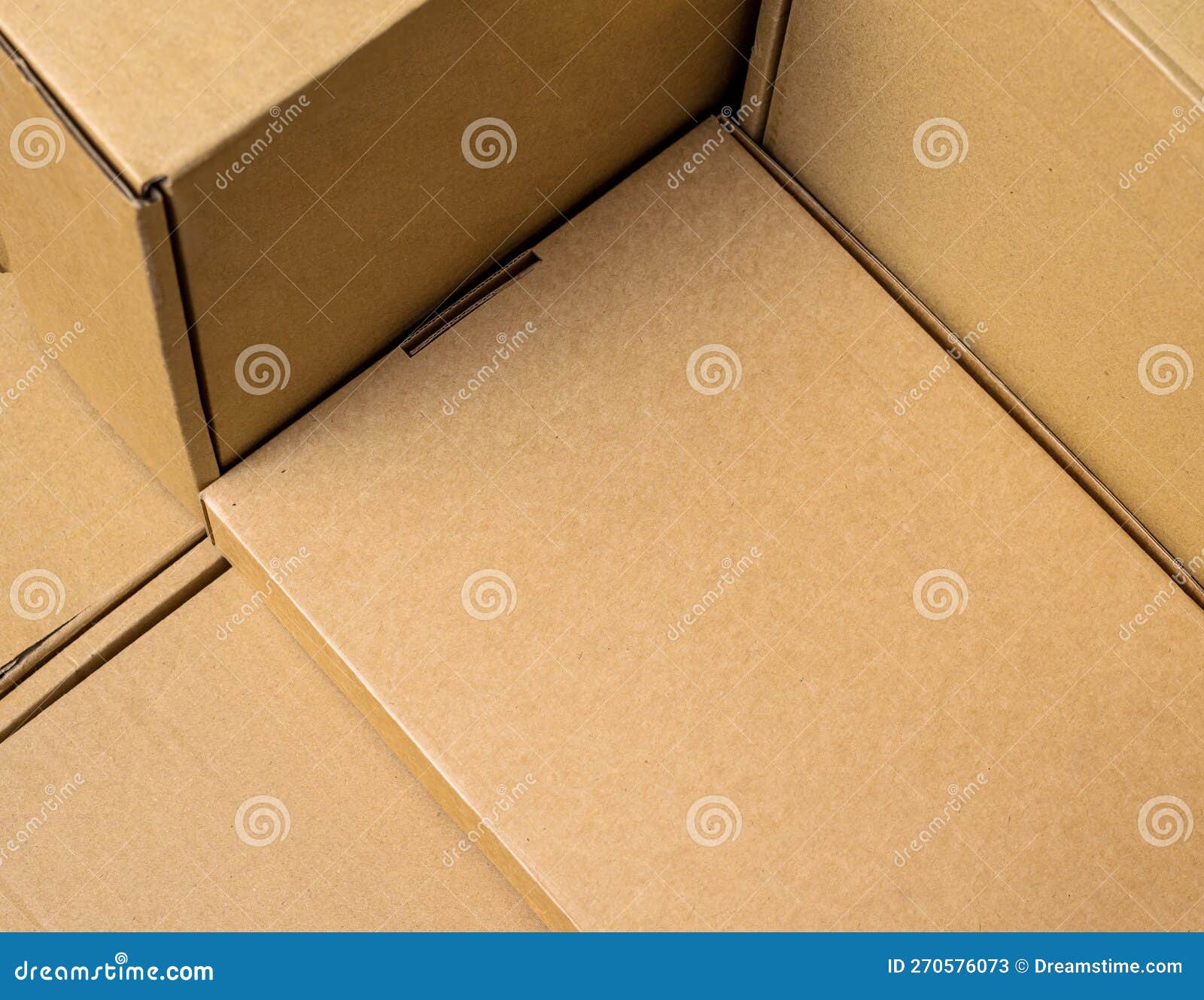 Packing Boxes Stacked One on Top of the Other. Background of Packing ...