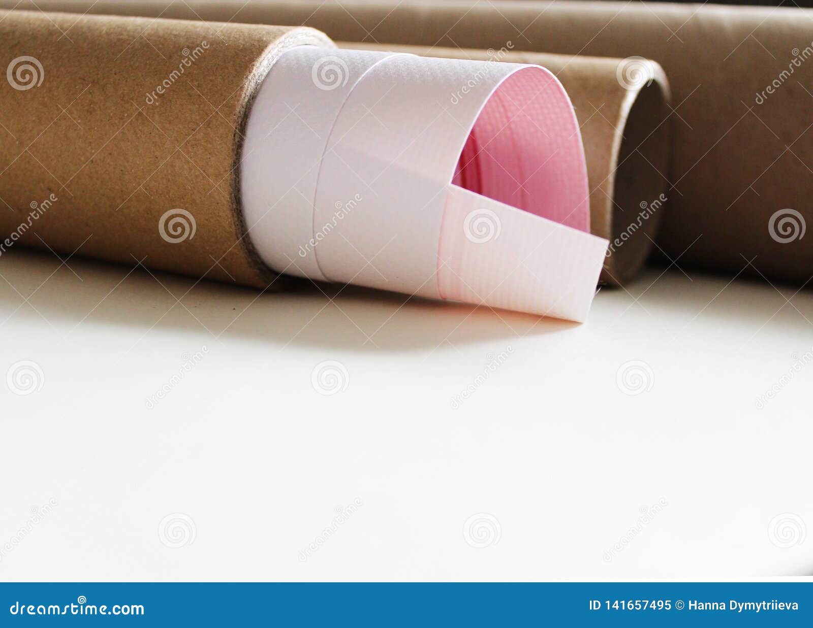 Packing Cardboard Tubes Package Container Stock Image - Image of repair ...