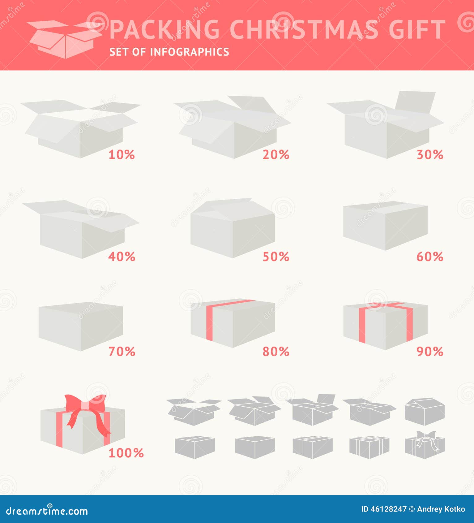 Packing of Christmas Gift. stock vector. Illustration of card - 46128247