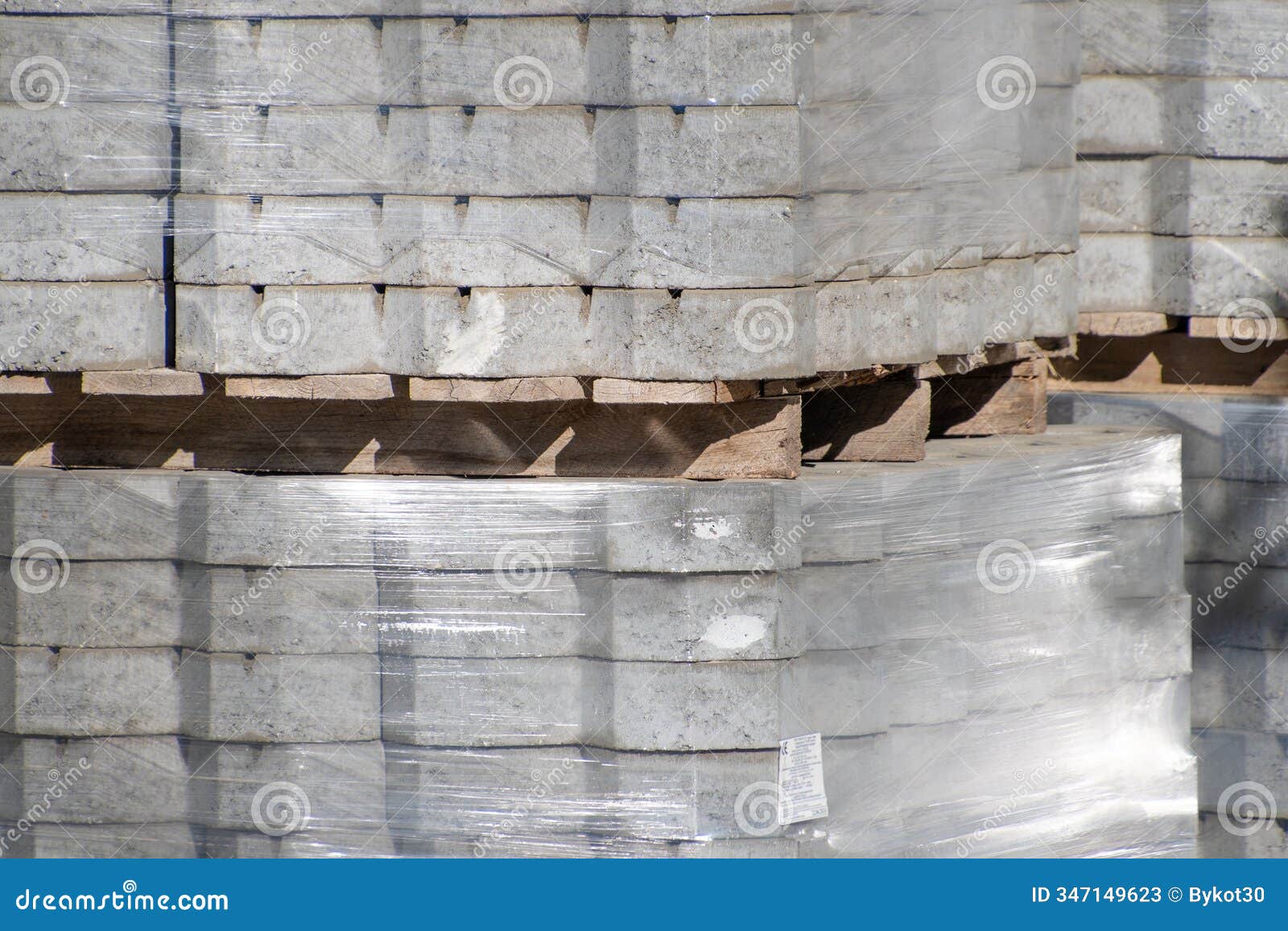 Packing Concrete Blocks for Paving. Construction Work Stock Image ...