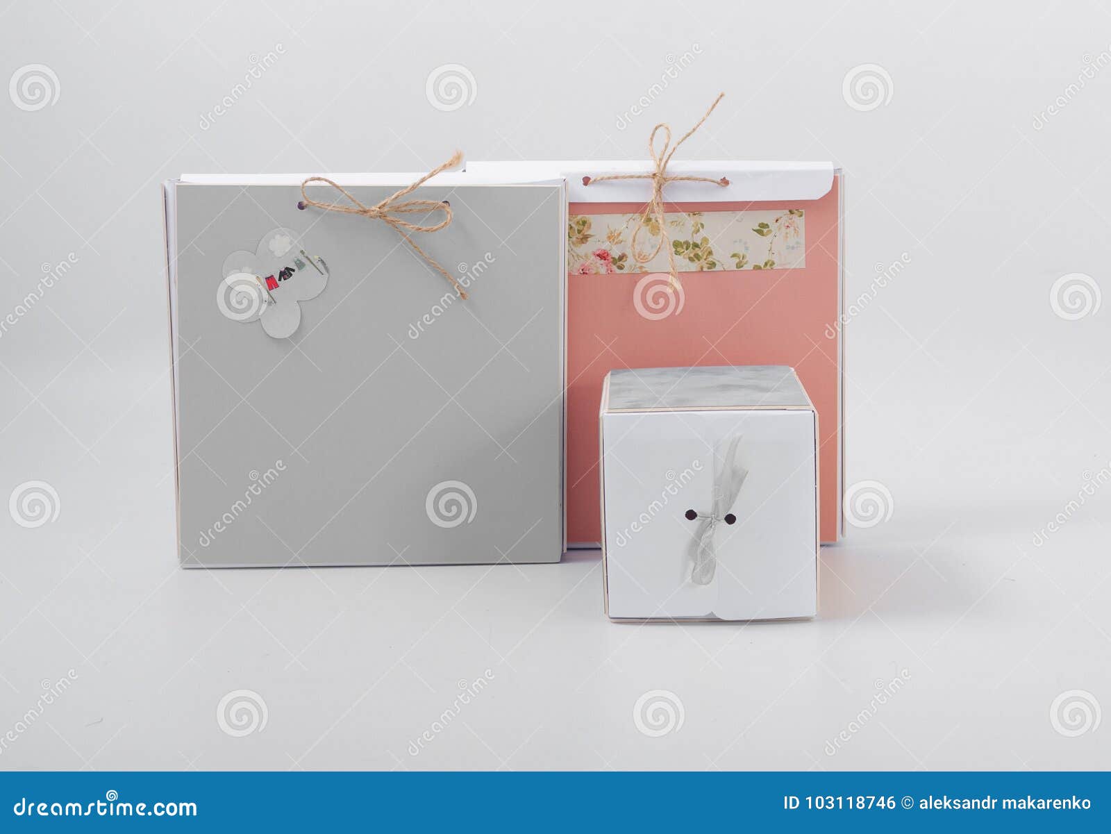 Packing for Gifts. Cardboard Boxes with Bows. Stock Photo - Image of ...