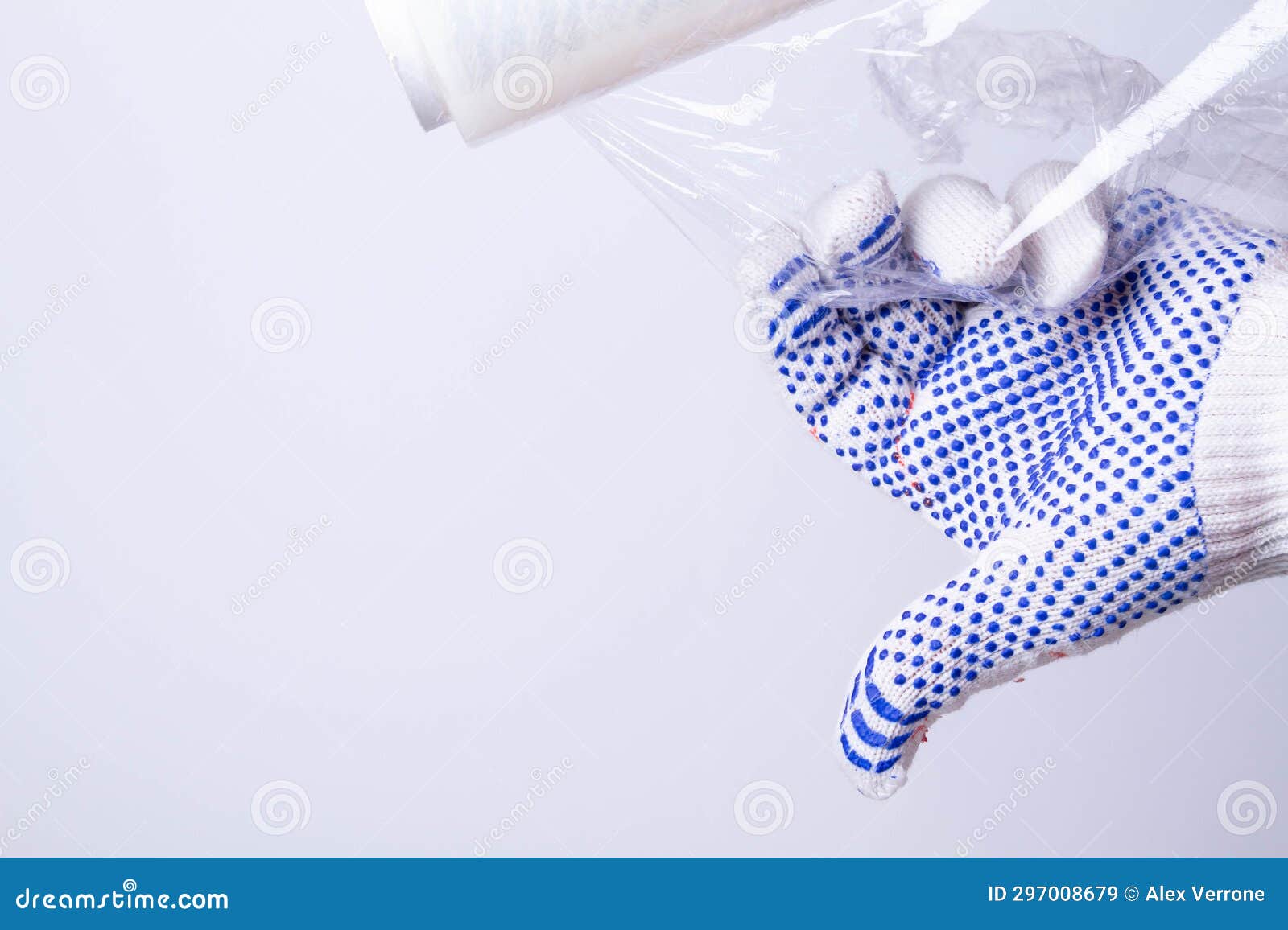 Packing the Goods in a Cardboard Box and Stretch Film. Tools for ...