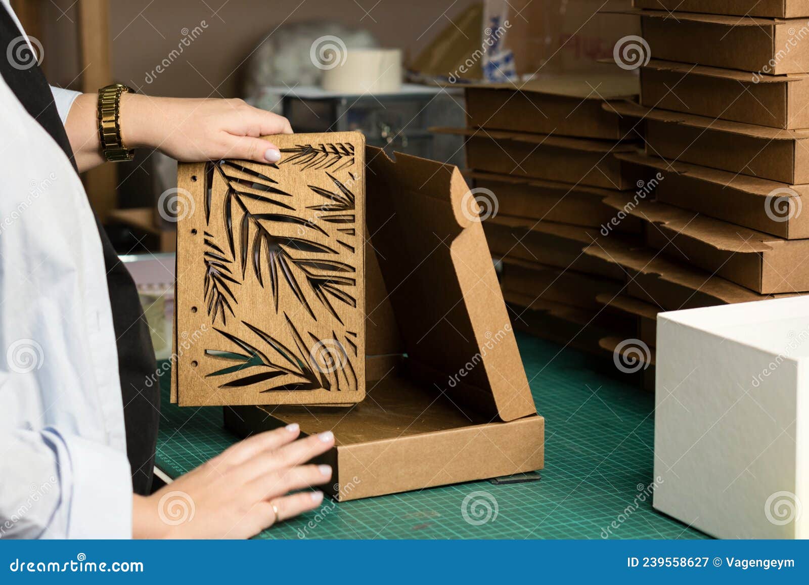Packing Goods in Cardboard Boxes Stock Image - Image of distribution ...