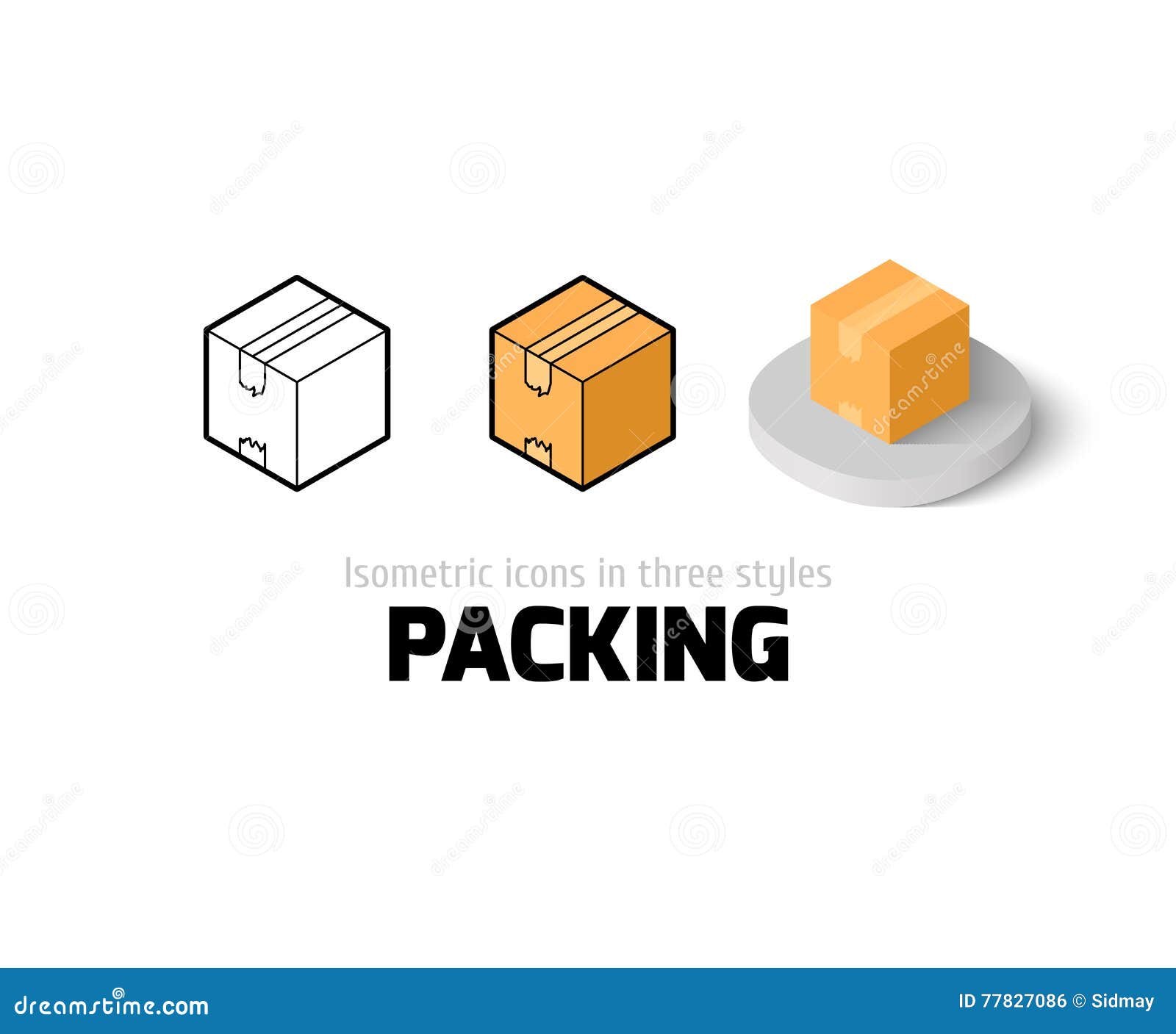 Packing Icon in Different Style Stock Vector - Illustration of boxes ...
