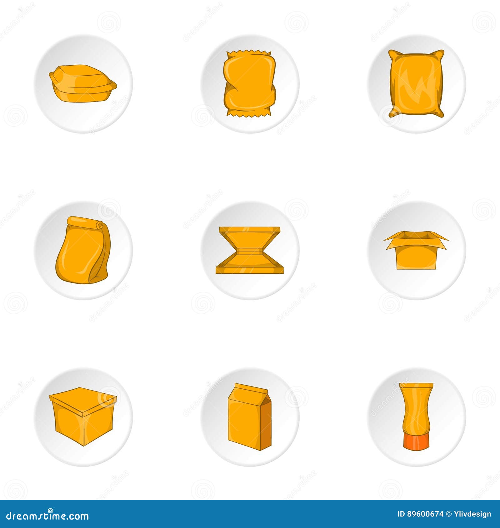 Packing Icons Set, Cartoon Style Stock Vector - Illustration of ...