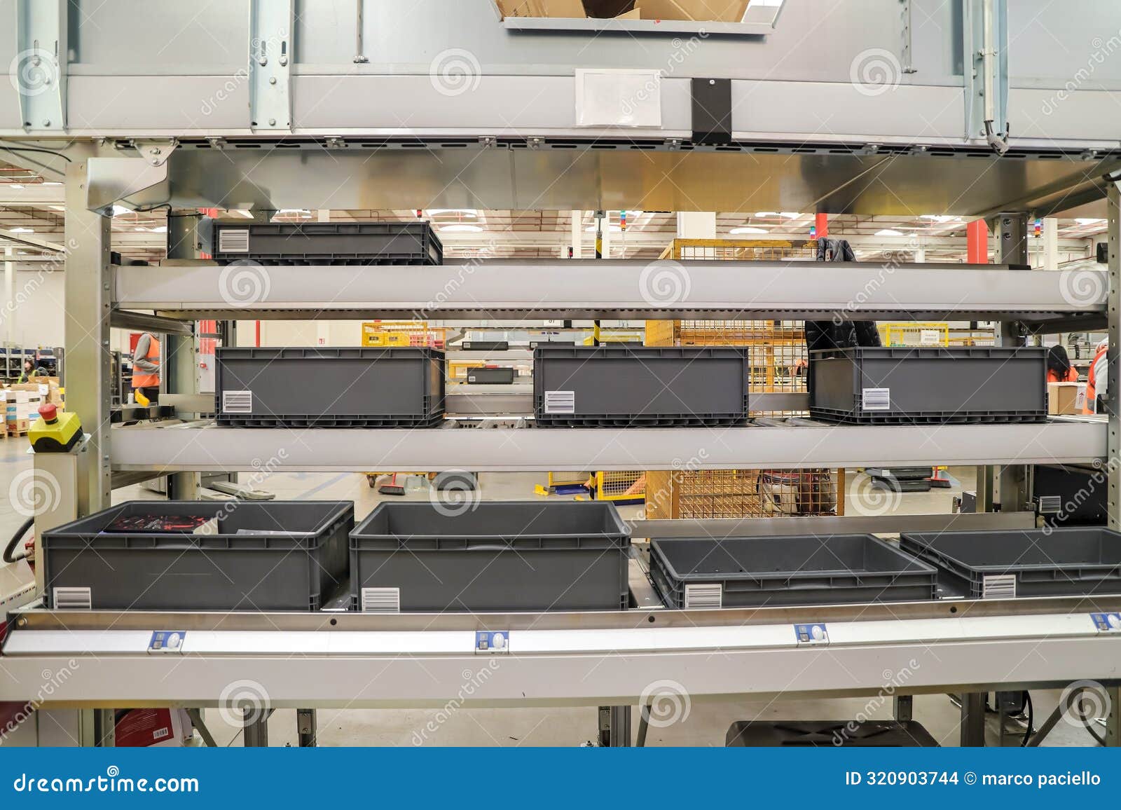 Packing Line in a Logistics Warehouse Stock Photo - Image of technology ...