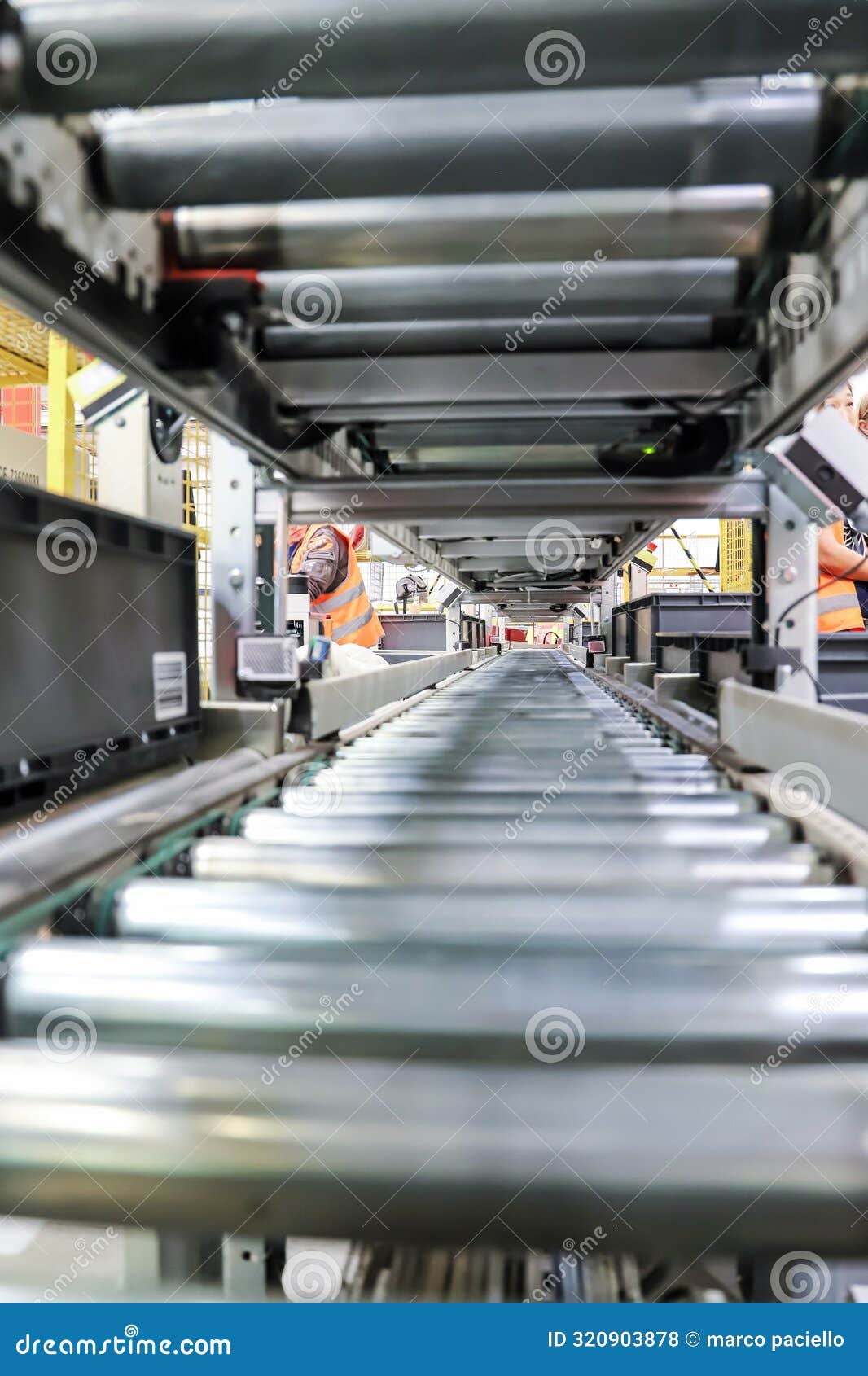 Packing Line in a Logistics Warehouse Stock Photo - Image of conveyor ...