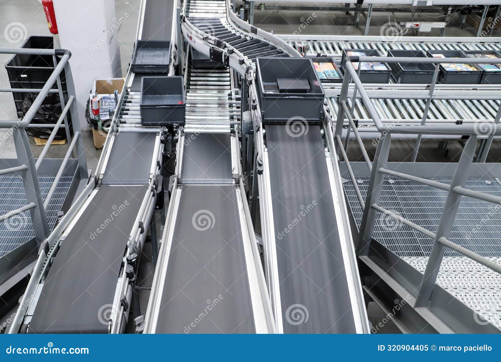 Packing Line in a Logistics Warehouse Stock Image - Image of room ...