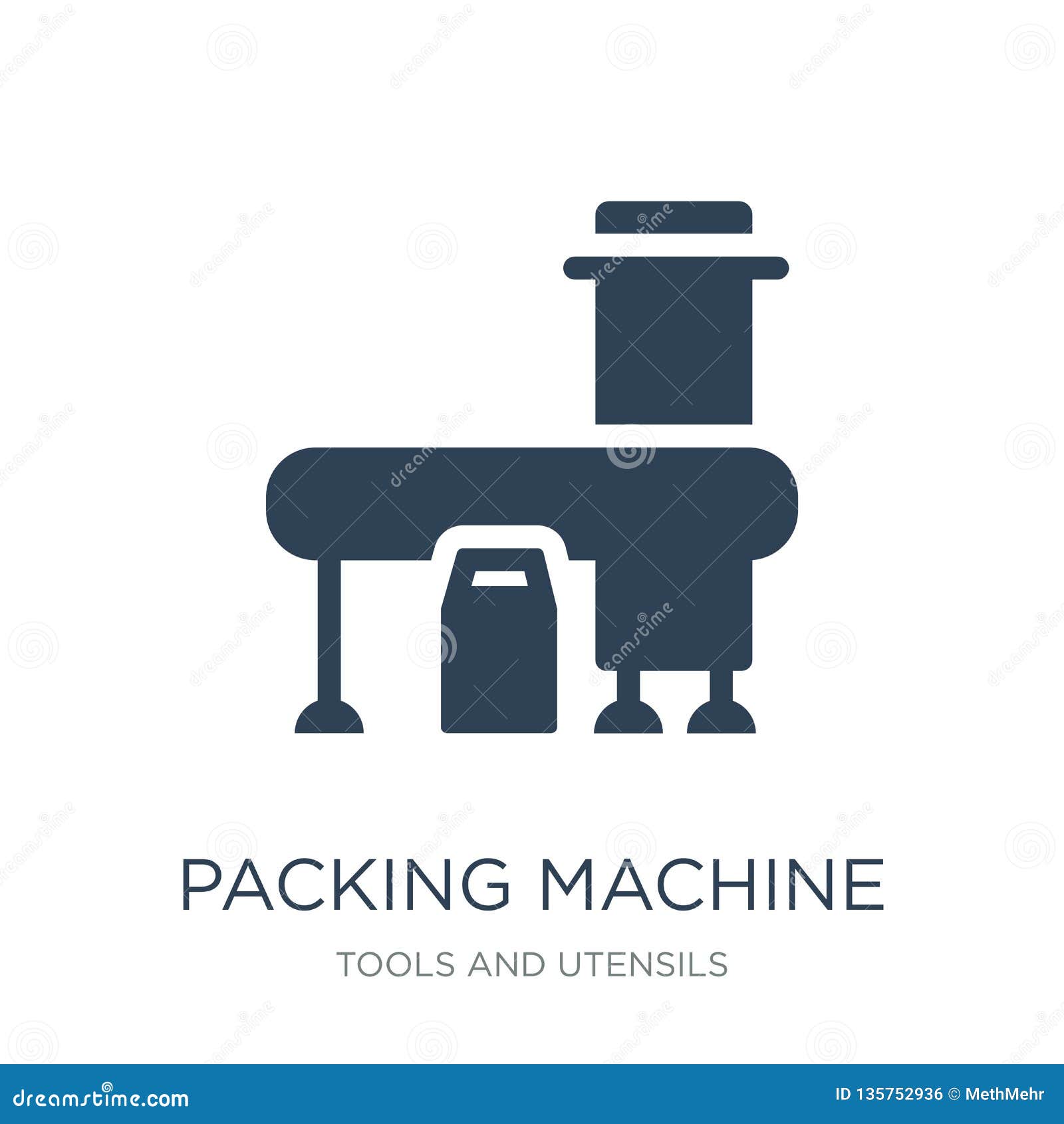 Packing Machine Icon in Trendy Design Style. Packing Machine Icon ...
