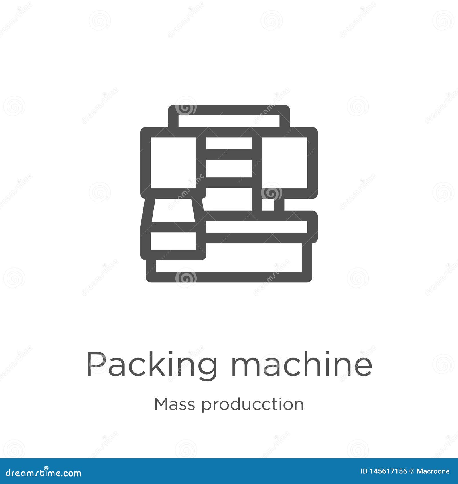 Packing Machine Icon Vector from Mass Producction Collection. Thin Line ...