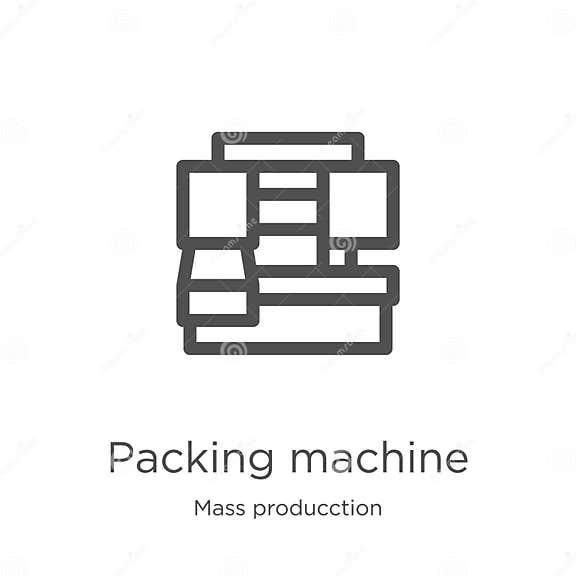 Packing Machine Icon Vector from Mass Producction Collection. Thin Line ...