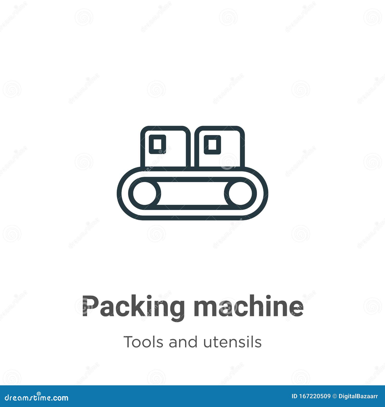 Packing Machine Outline Vector Icon. Thin Line Black Packing Machine ...