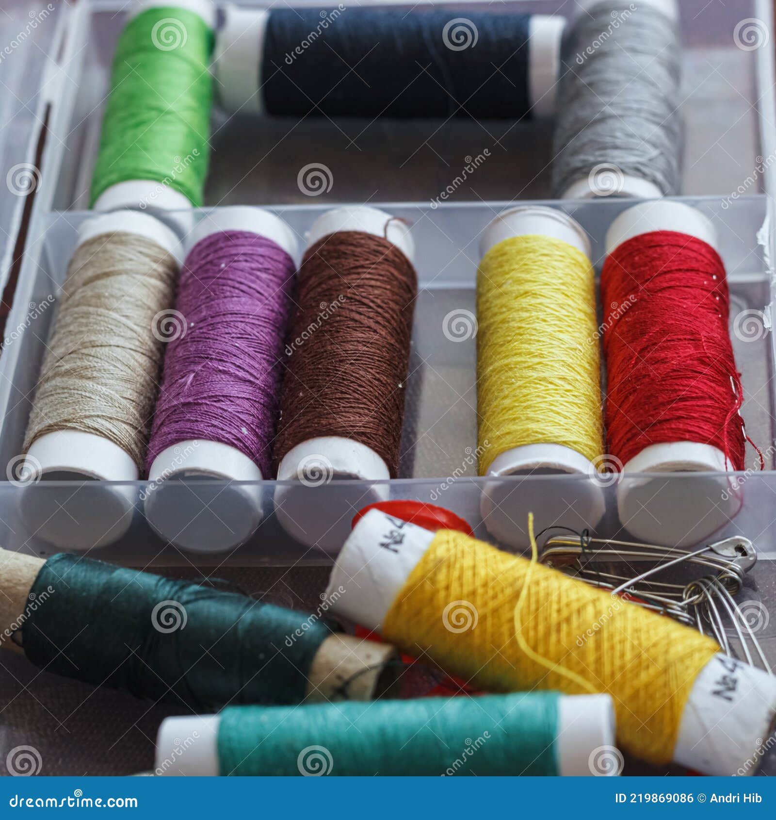 Packing of Multi Colored Threads. for Sewing Clothes. Stock Photo ...