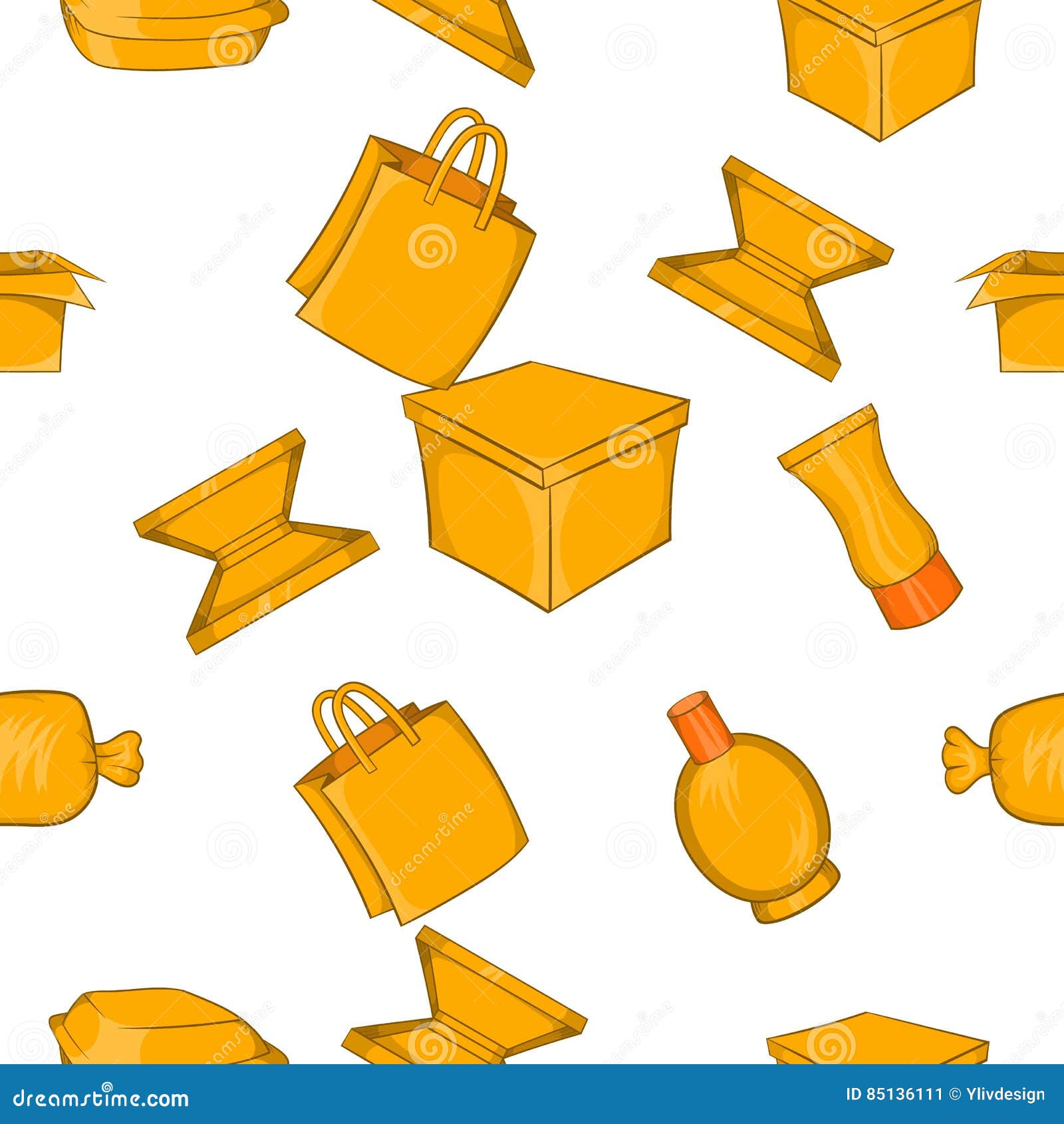 Packing Pattern, Cartoon Style Stock Vector - Illustration of ...