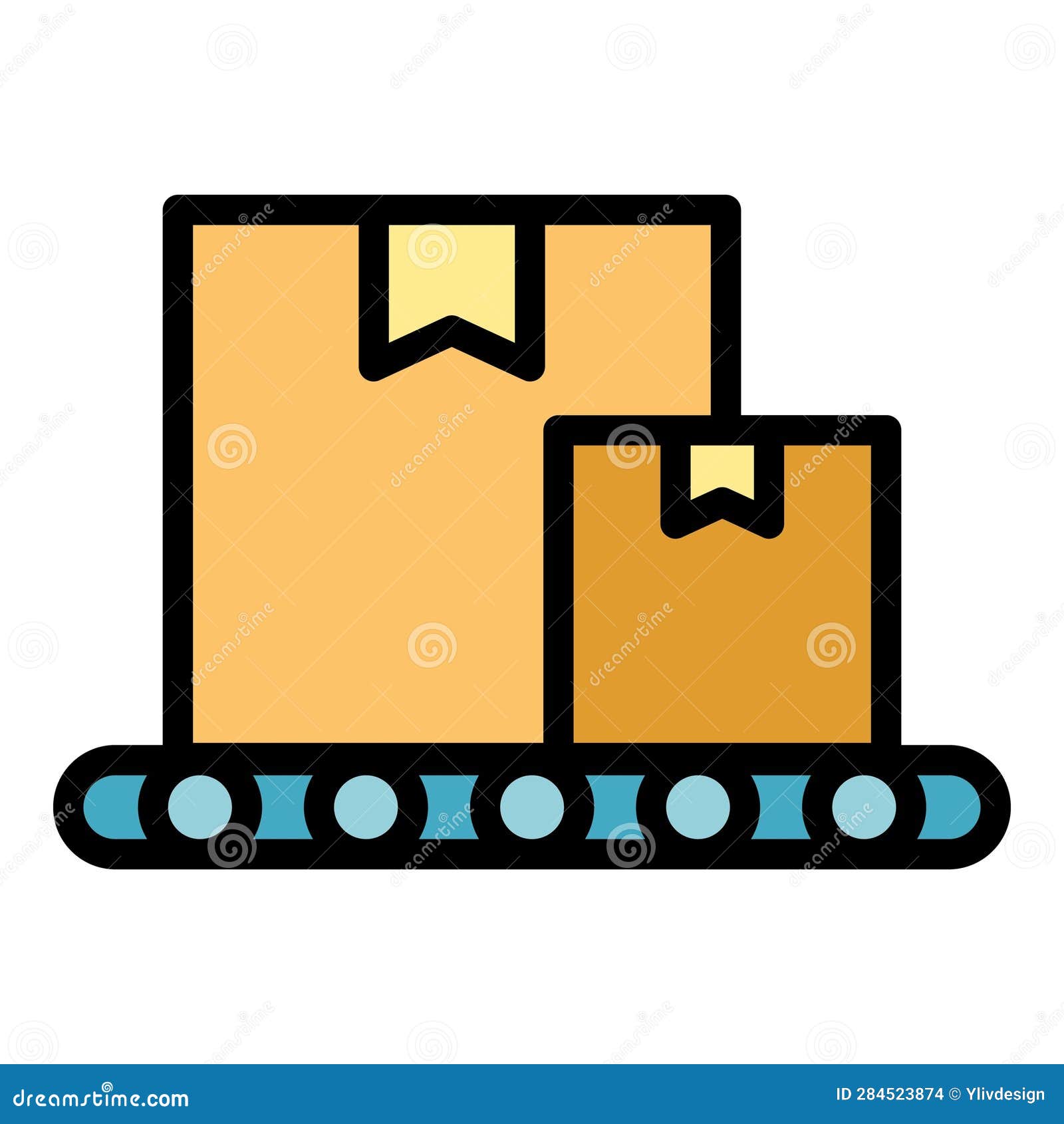 Packing Process Icon Vector Flat Stock Vector - Illustration of ...