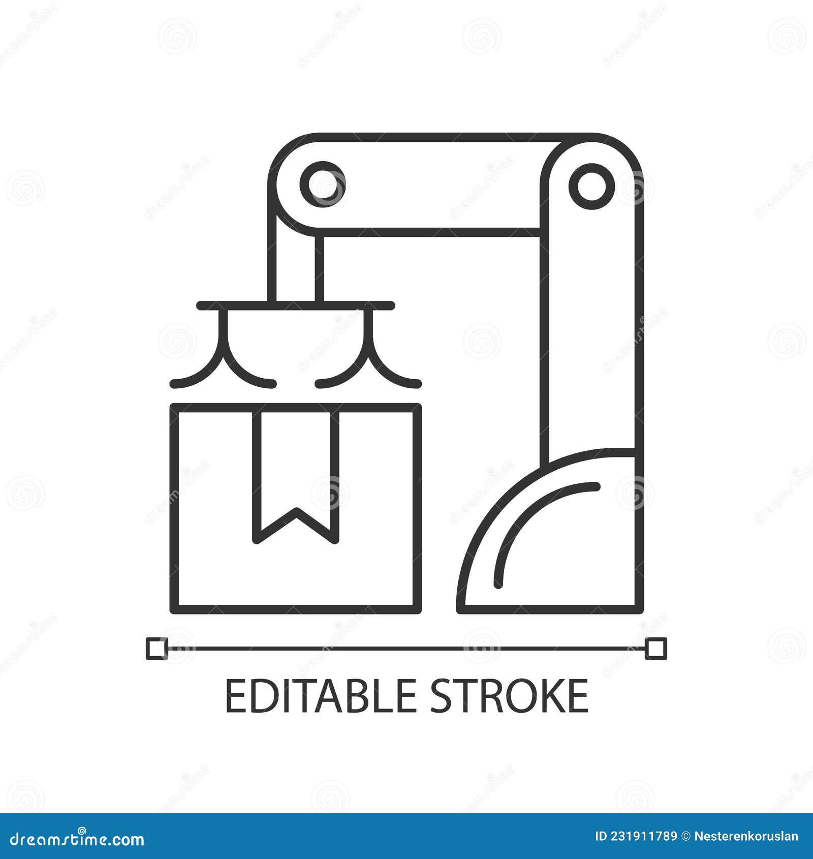 Packing robot linear icon stock vector. Illustration of revolution ...