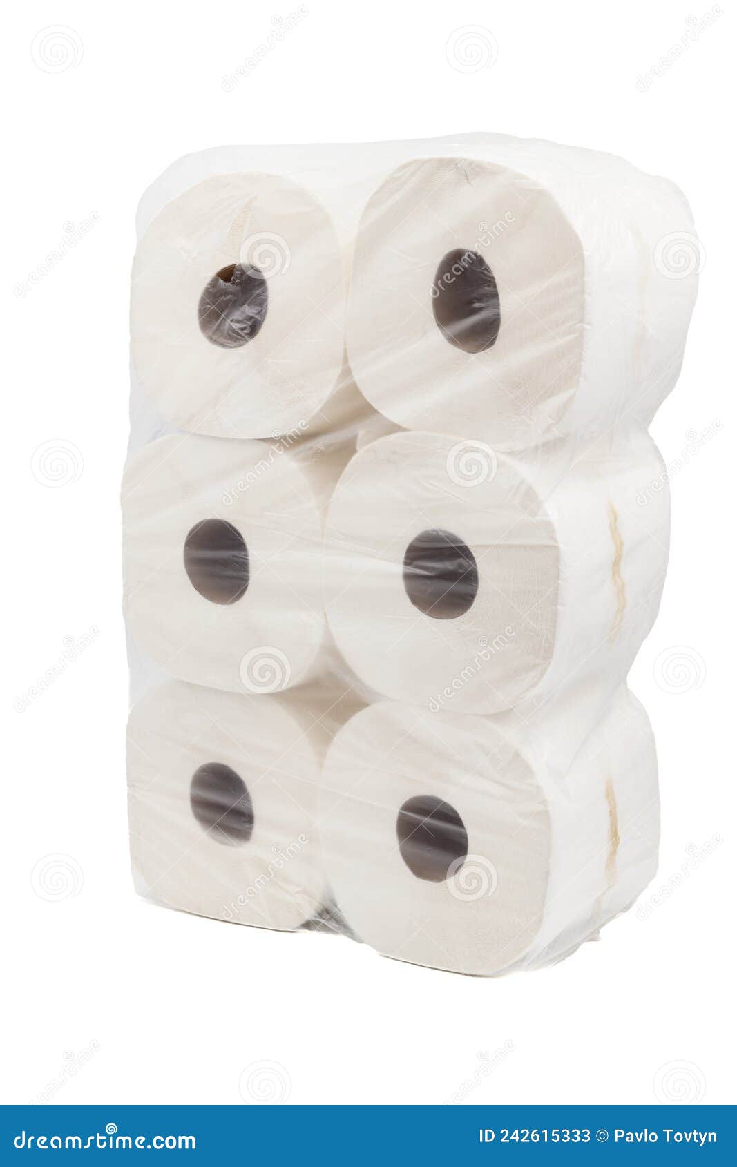 Packing Rolls of Paper Towels on a White Background Stock Image - Image ...