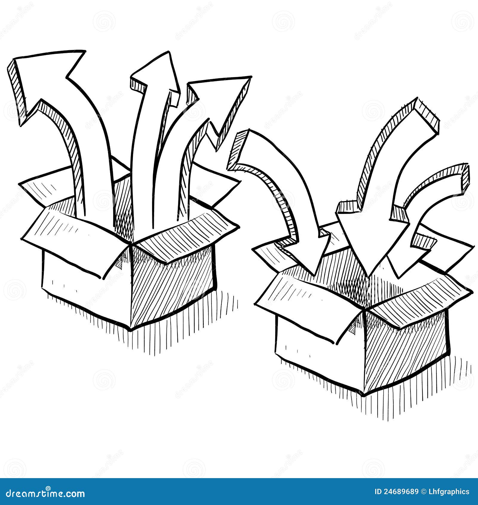 Packing and Shipping Vector Sketch Stock Vector - Illustration of ...