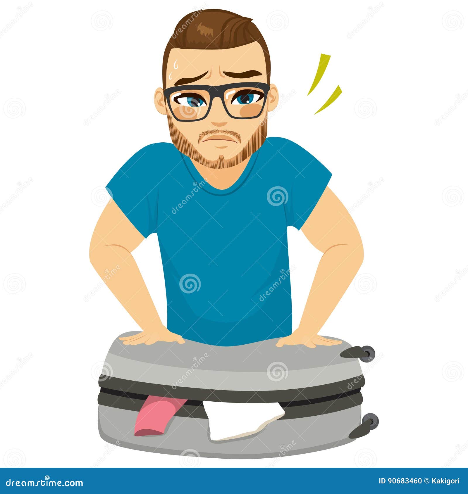 Packing Suitcase stock vector. Illustration of full, excess - 90683460