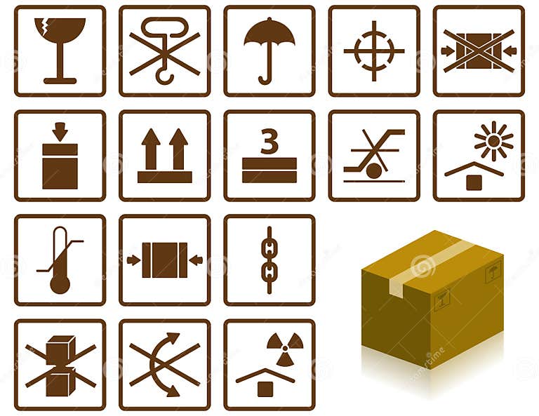 Packing symbols stock vector. Illustration of sign, limitation - 19578475