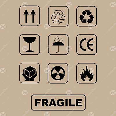 Packing symbols - set stock vector. Illustration of pack - 15015765