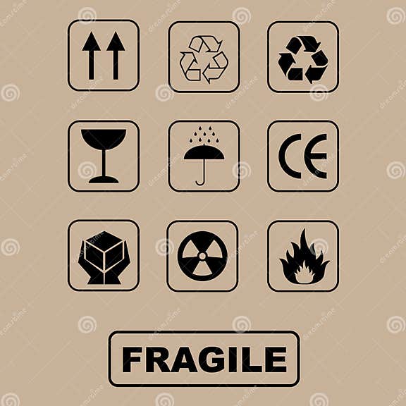 Packing symbols - set stock vector. Illustration of pack - 15015765