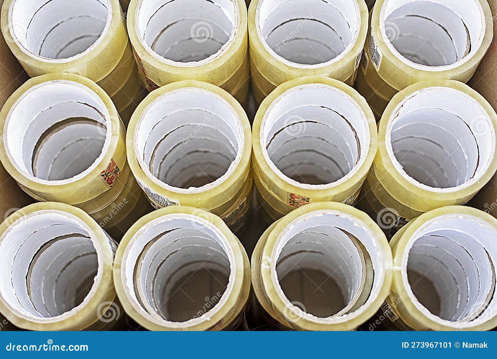 Packing Tape in Boxes Top View. Construction Stock Image - Image of ...