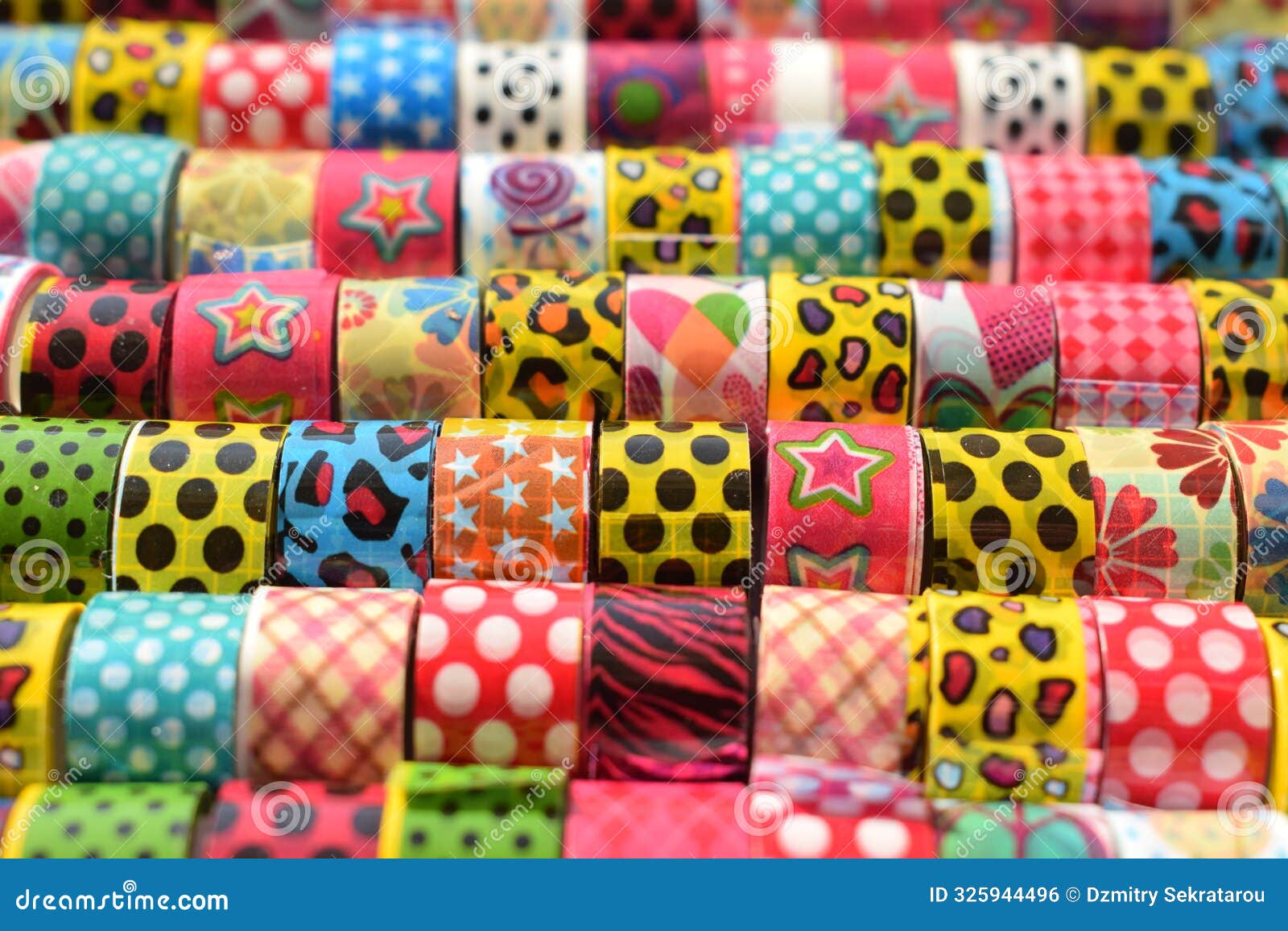 Background of Packing Tapes with a Pattern Stock Photo - Image of rolls ...