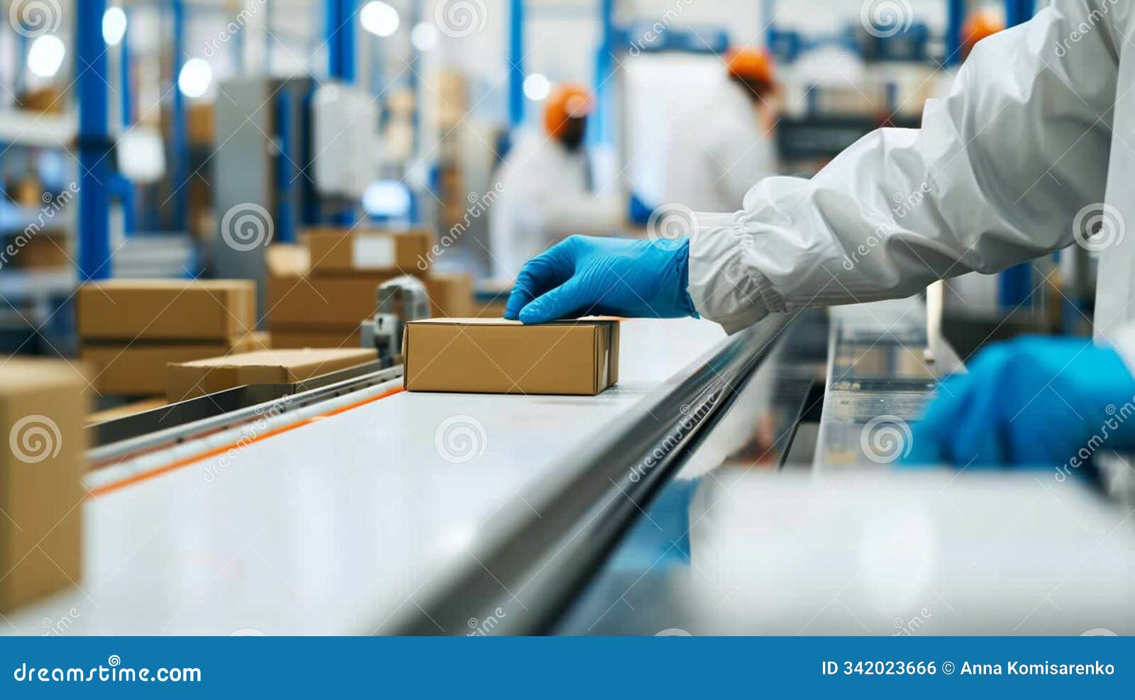 Packing Workers on the Conveyor Stock Photo - Image of interior, people ...