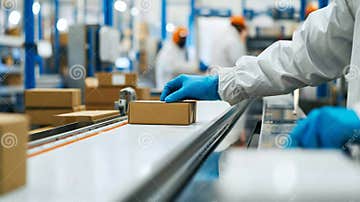 Packing Workers on the Conveyor Stock Photo - Image of interior, people ...