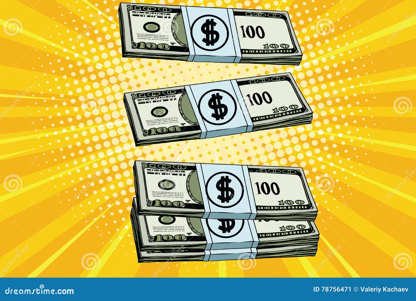 Packs of dollars money stock vector. Illustration of exchange - 78756471