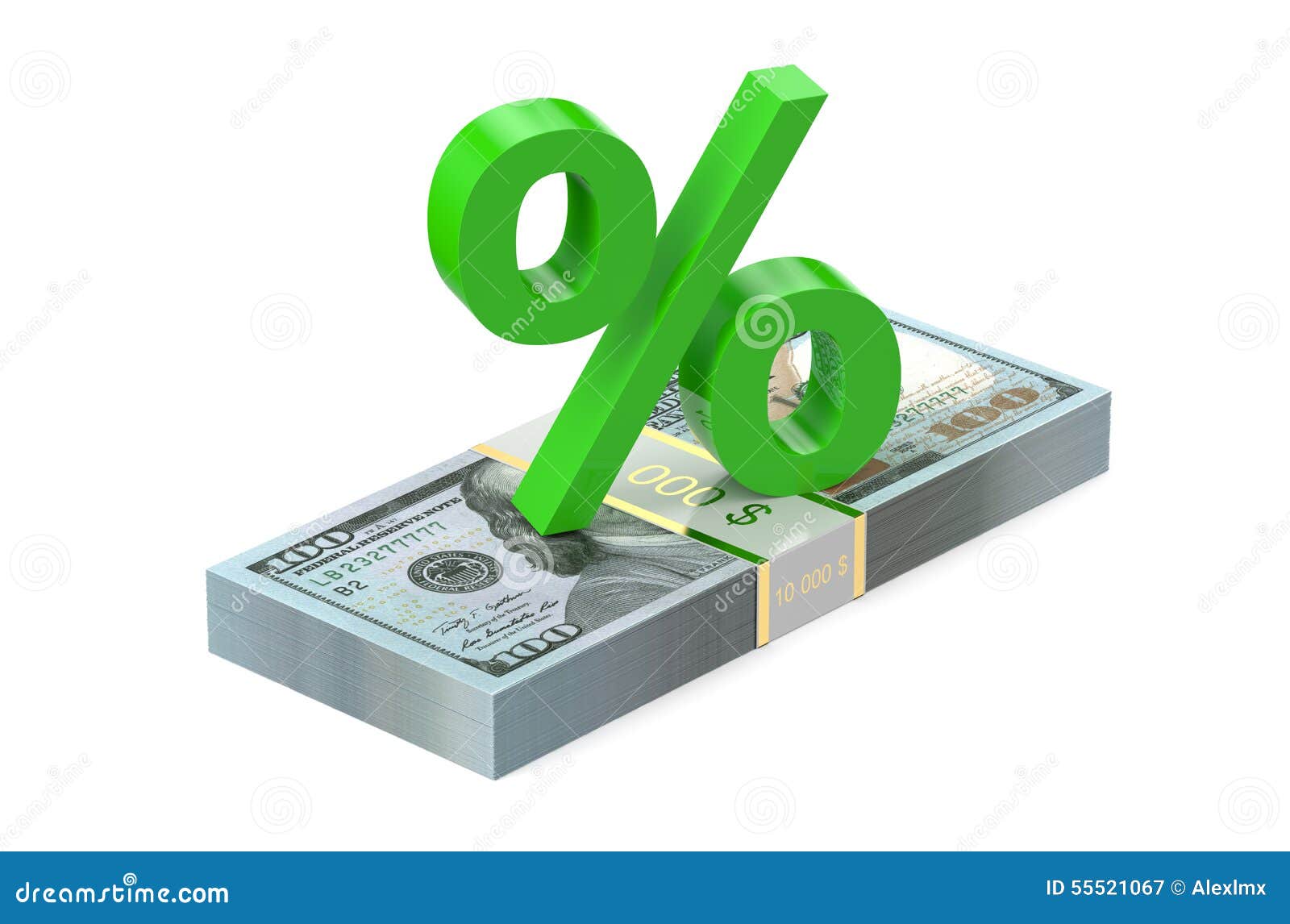 Packs of Dollars with Percentage Symbol Stock Illustration ...