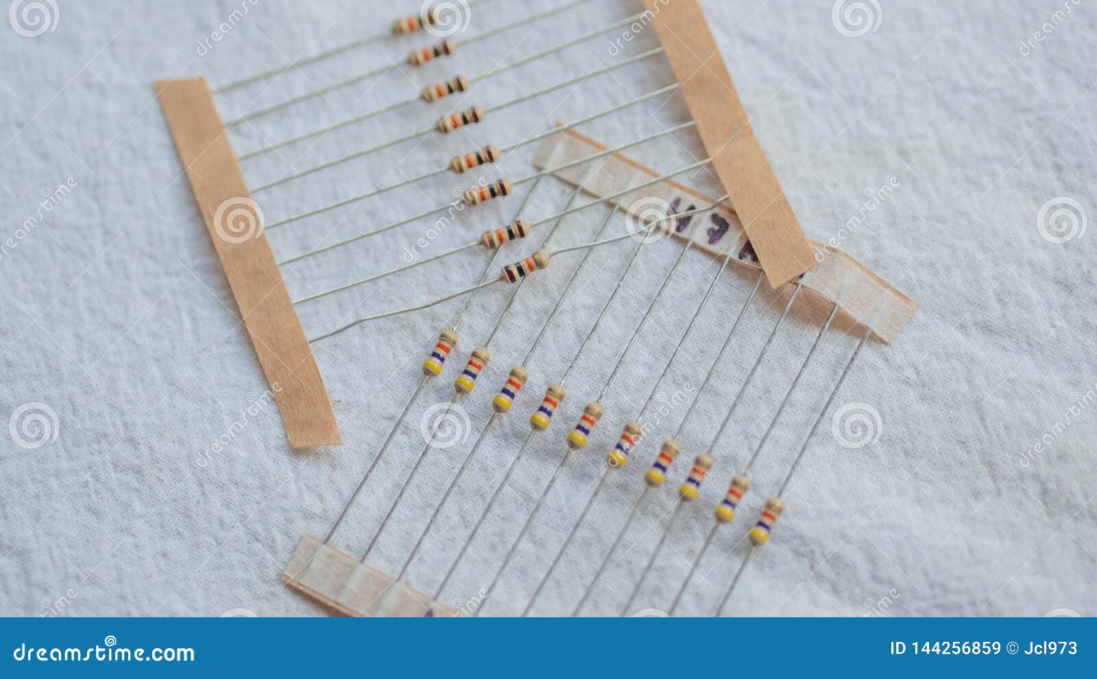 Packs of Electrical Resistor Components Against a White Background ...