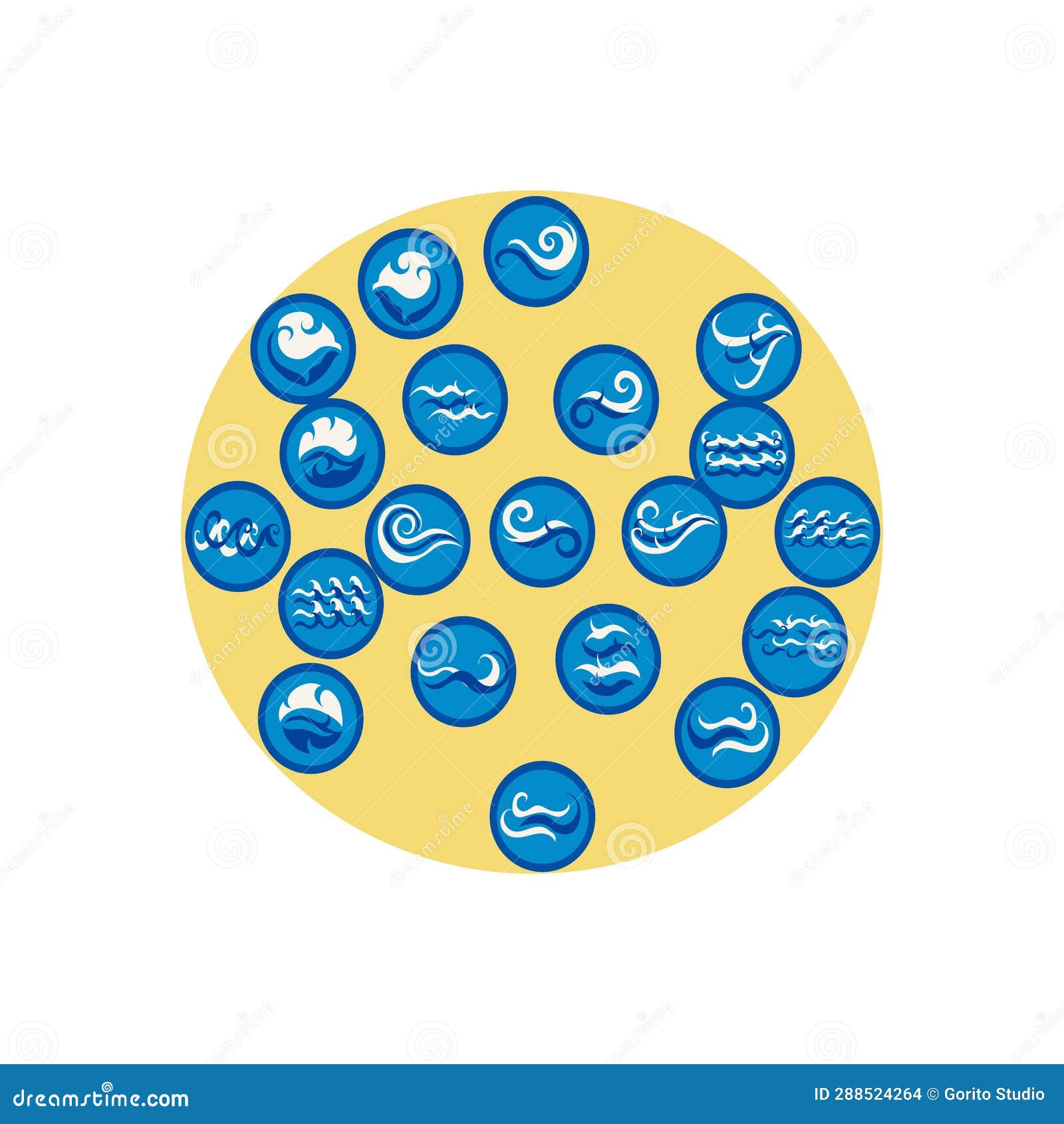 Packs Set of Ocean Wave Icon Vector Stock Illustration - Illustration ...