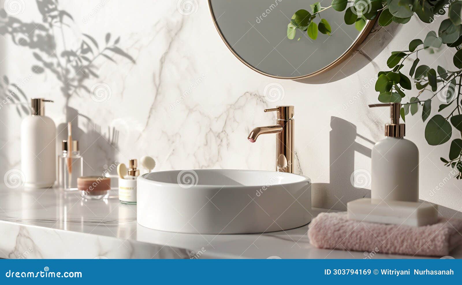 Packshot Background for Cosmetic Products - Modern Bathroom. Generative ...