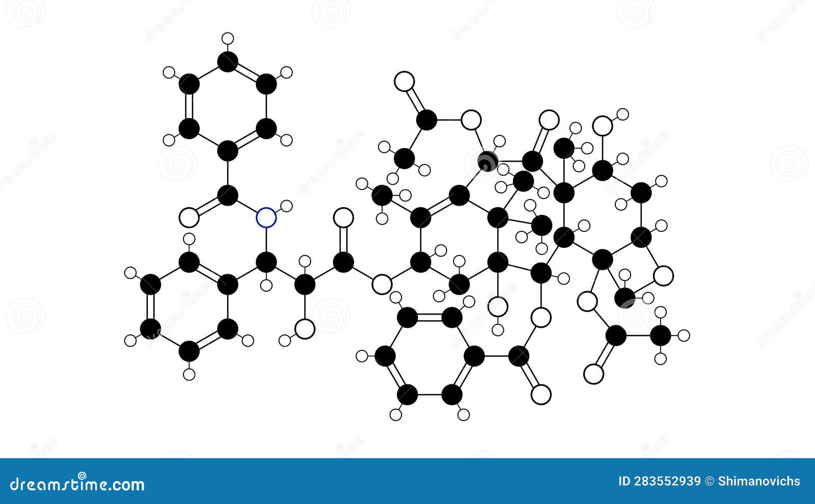 Paclitaxel Molecule, Structural Chemical Formula, Ball-and-stick Model ...