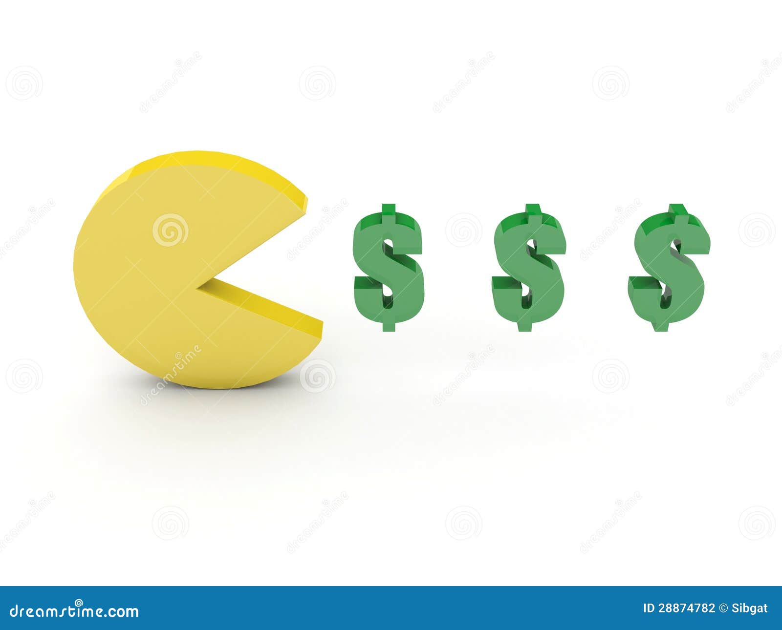 Pacman eats money. editorial photography. Illustration of paper - 28874782