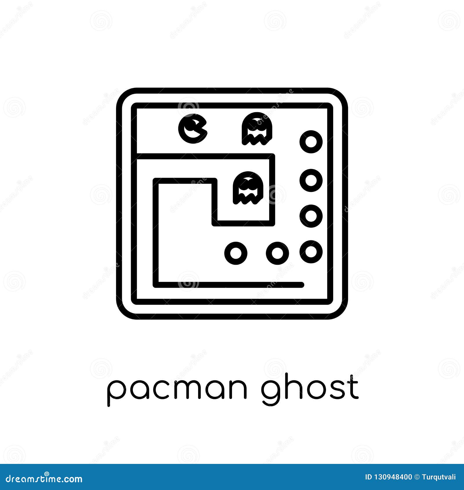 Linear Pacman Icon From Entertainment And Arcade Outline Collection ...