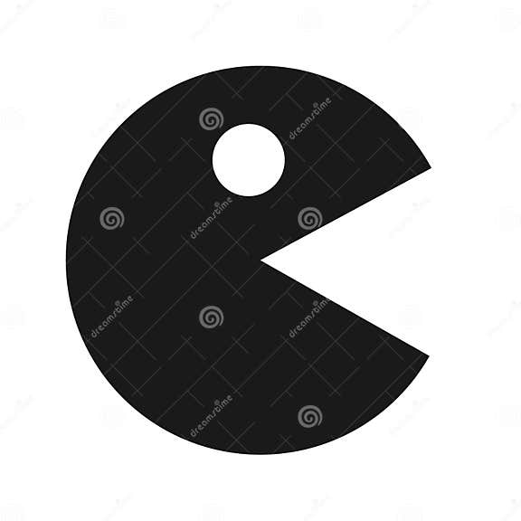 Pacman Icon Black Button Old Symbol. Vector Character Editorial Stock ...