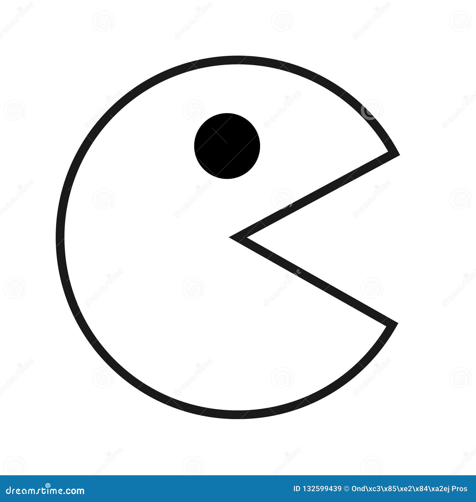 Pacman Vector Icon On White Background. Flat Vector Pacman Icon Symbol ...
