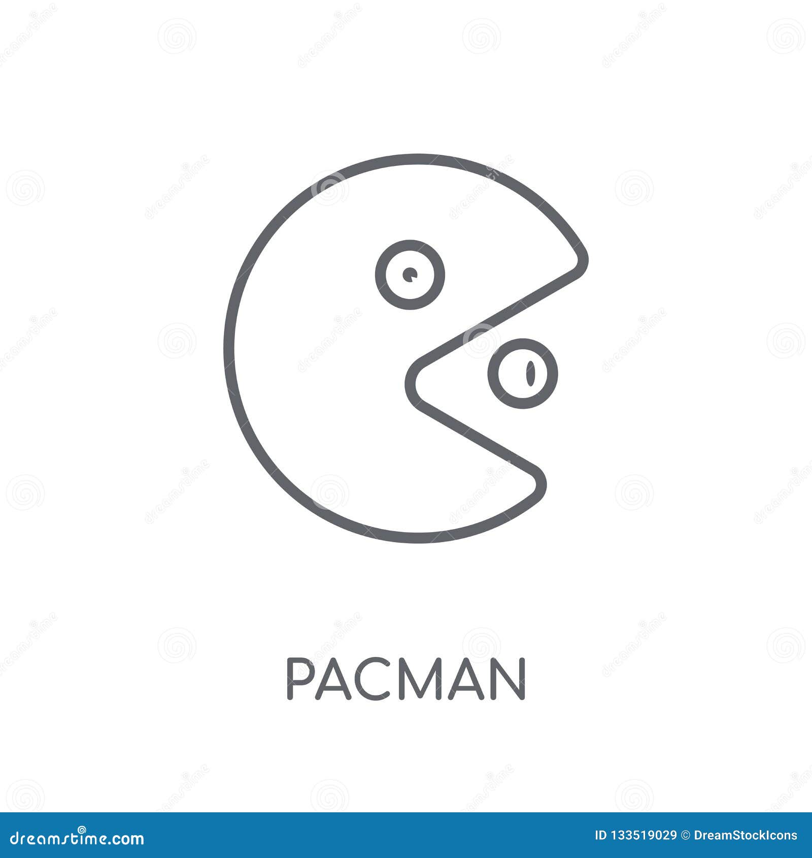 Linear Pacman Icon From Entertainment And Arcade Outline Collection ...