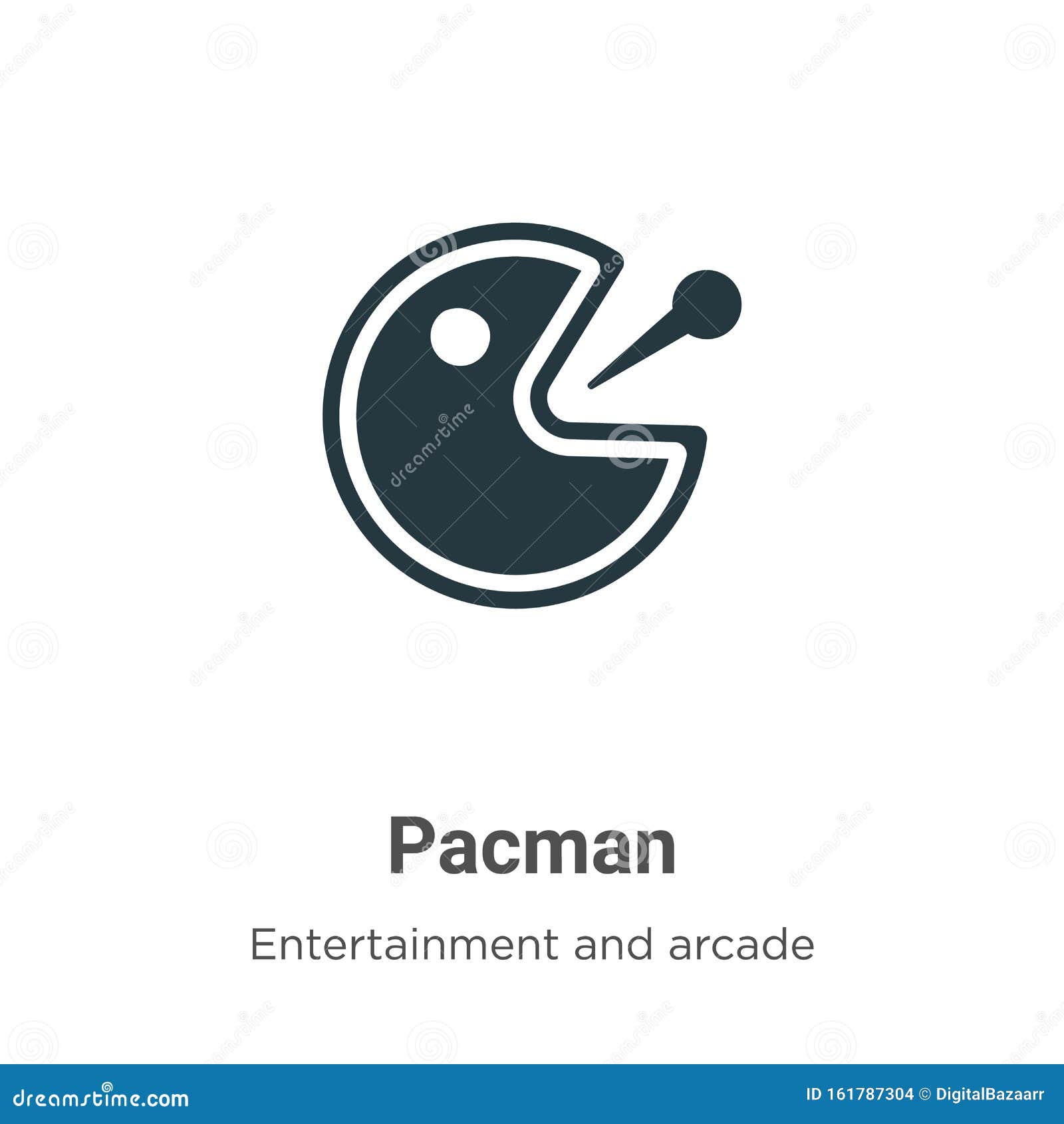 Pacman Vector Icon On White Background. Flat Vector Pacman Icon Symbol ...