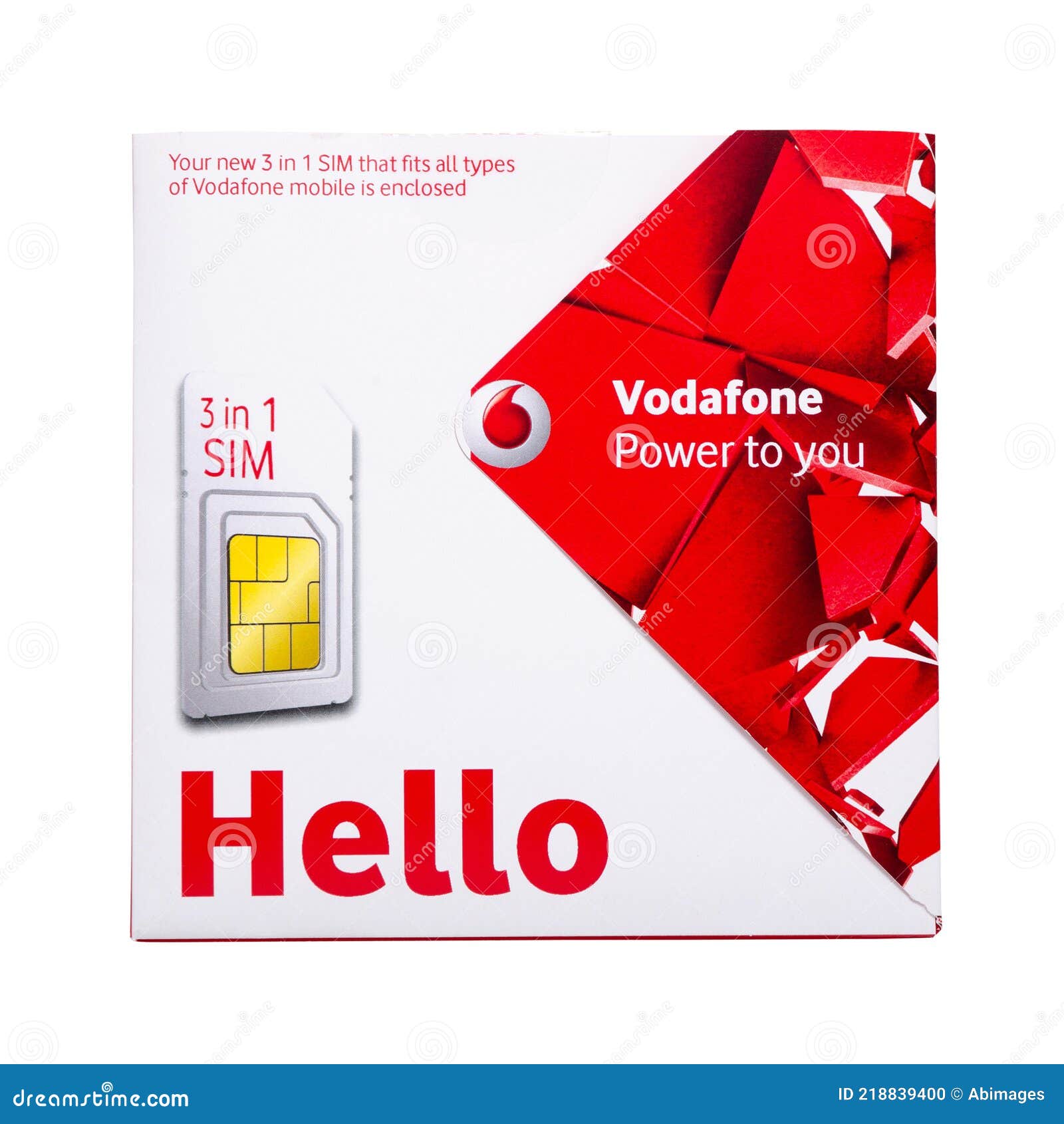 Pacote sim vodafone imagem editorial. Imagem de correio - 218839400