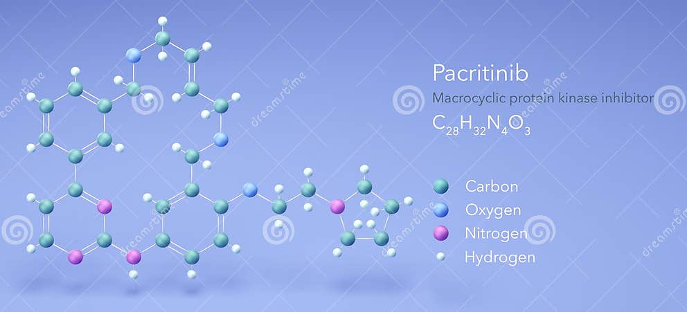 Pacritinib Molecule, Molecular Structures, C28h32n4o3 3d Model ...